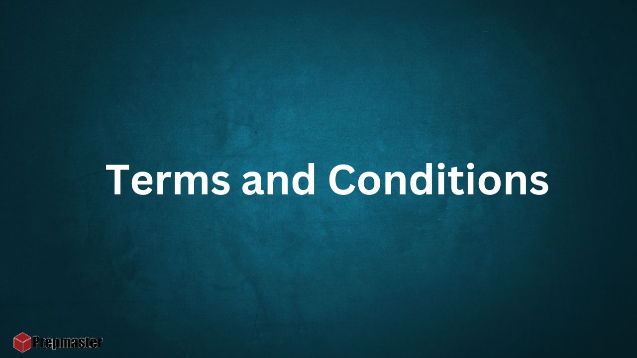 Terms and Conditions - Prep Master